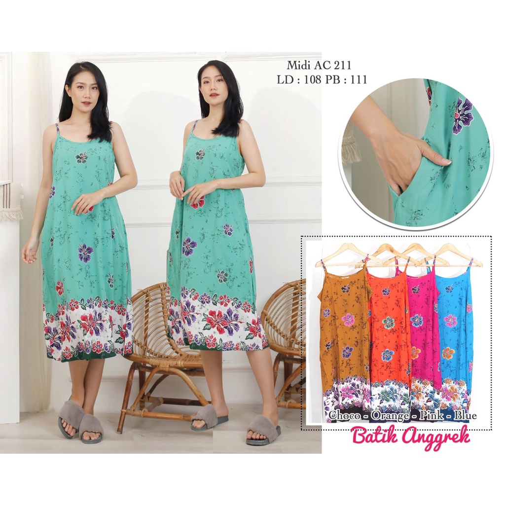 Jual DASTER YUKENSI CANTIK BATIK ANGGREK PREMIUM MIDI AC 211 TALI 1 ...