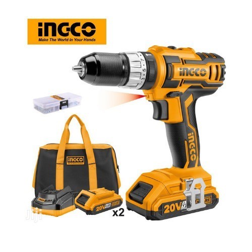 Jual Ingco Bor Cordless Impact Drill 10mm CIDLI2002 Tembok Baterai P20S ...