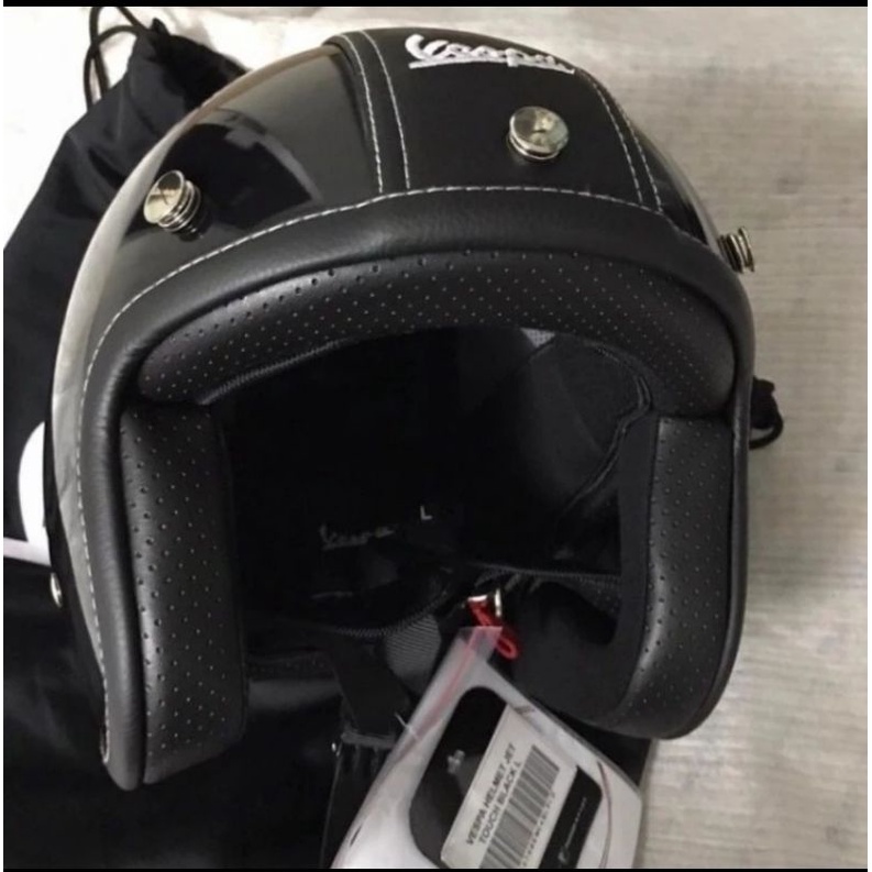 Jual Helm Vespa Original | Jet Touch Black | Shopee Indonesia