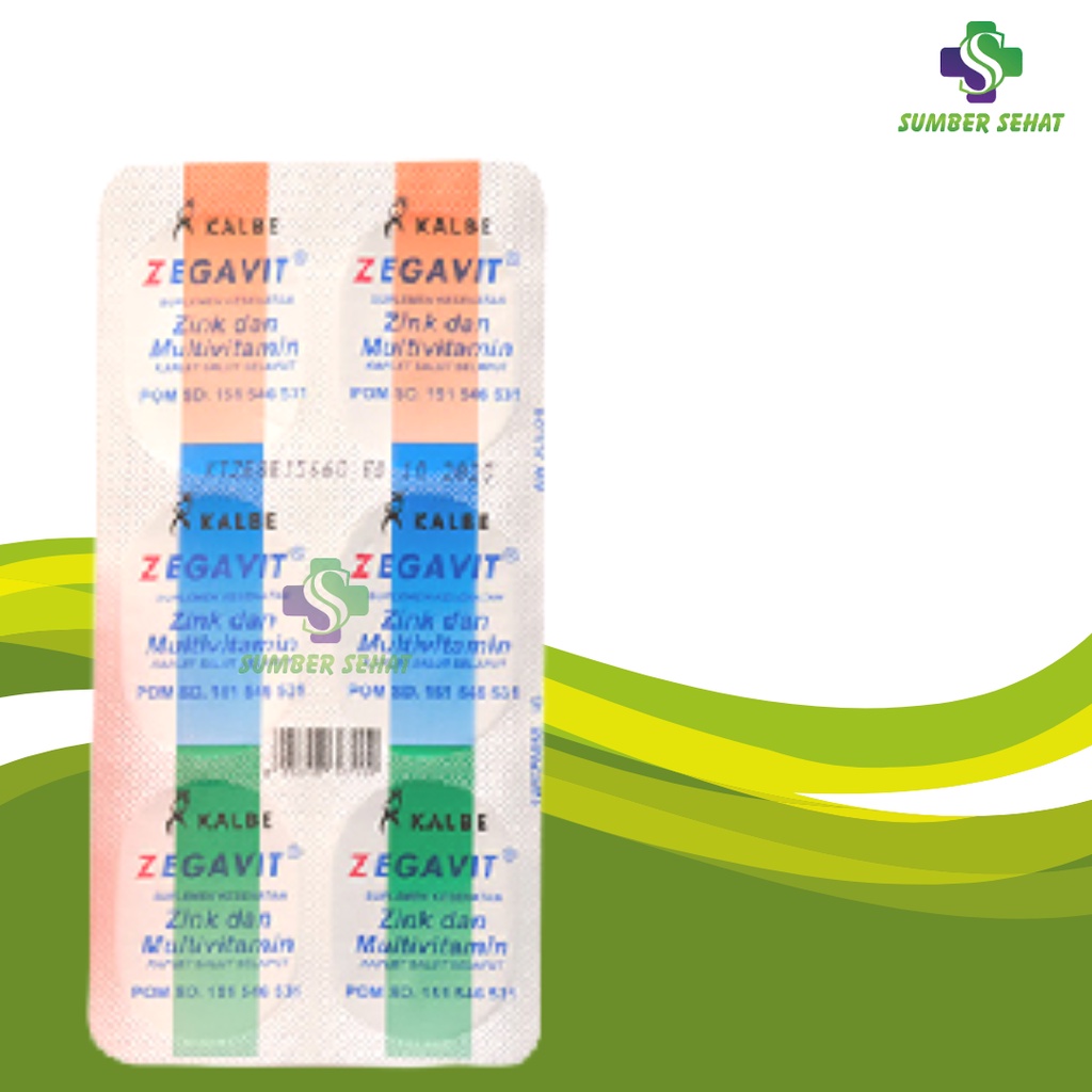 Jual ZEGAVIT MULTIVITAMIN DAN ZINK STRIP 6 TABLET | Shopee Indonesia