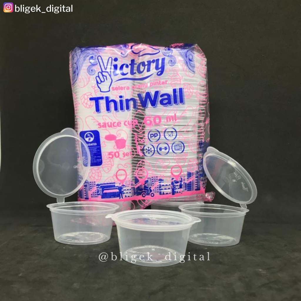 Jual Cup Saos 60 ml merk VICTORY (isi 50 pcs) | Shopee Indonesia