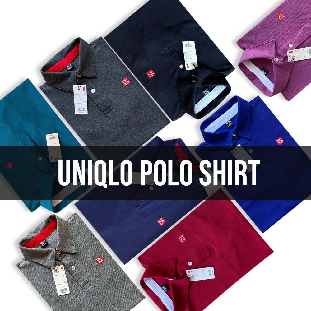 Jual Uniqlo Polo Shirt Pria - Kaos Kerah Logo Bordir | Shopee Indonesia