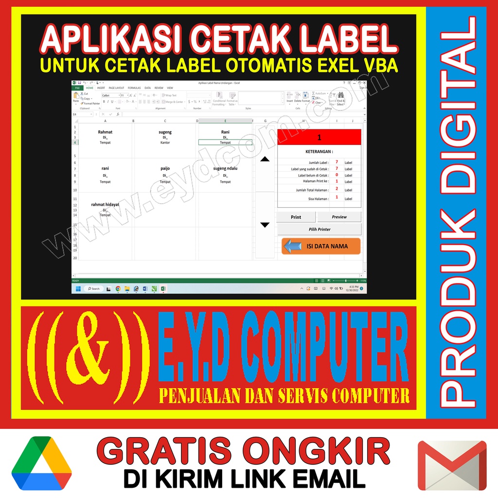 Jual PROGRAM PRINT LABEL UNDANGAN OTOMATIS SOFTWARE APLIKASI PRODUK ...