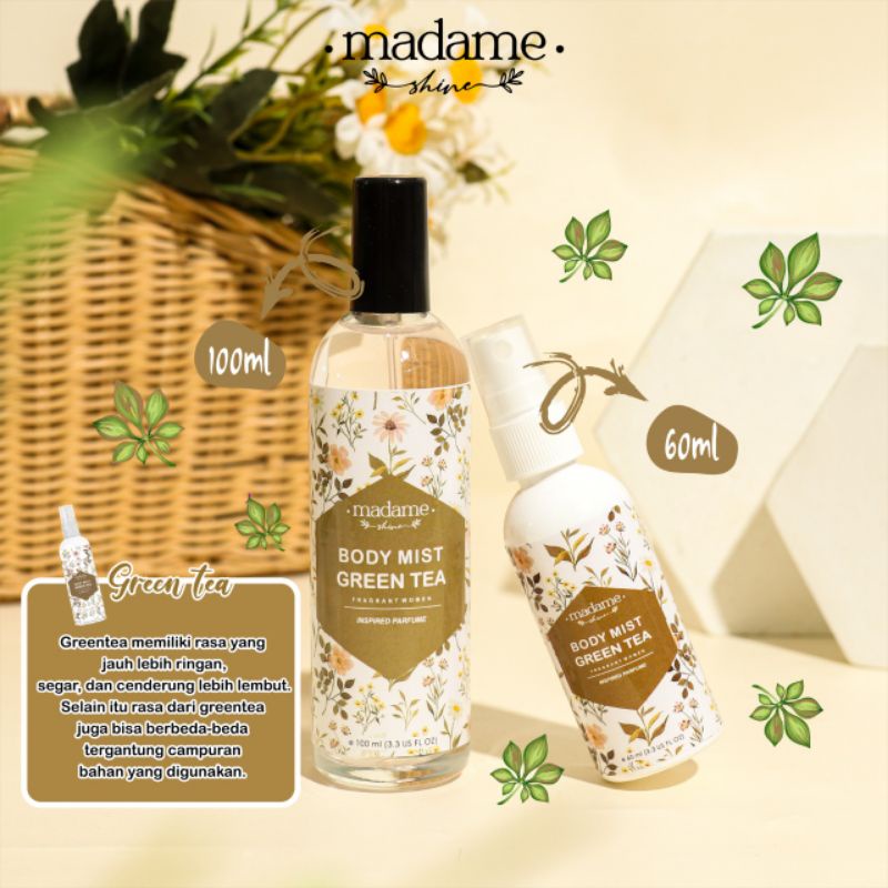 Jual BODY MIST MADAME SHINE SERIES-BEST SELLER (GREENTEA) | Shopee ...