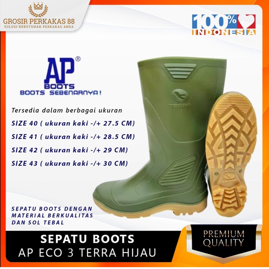 Jual Ap Boots Sepatu Proyek Boot Tukang Bangunan Petani Apd Eco 3 Terra ...