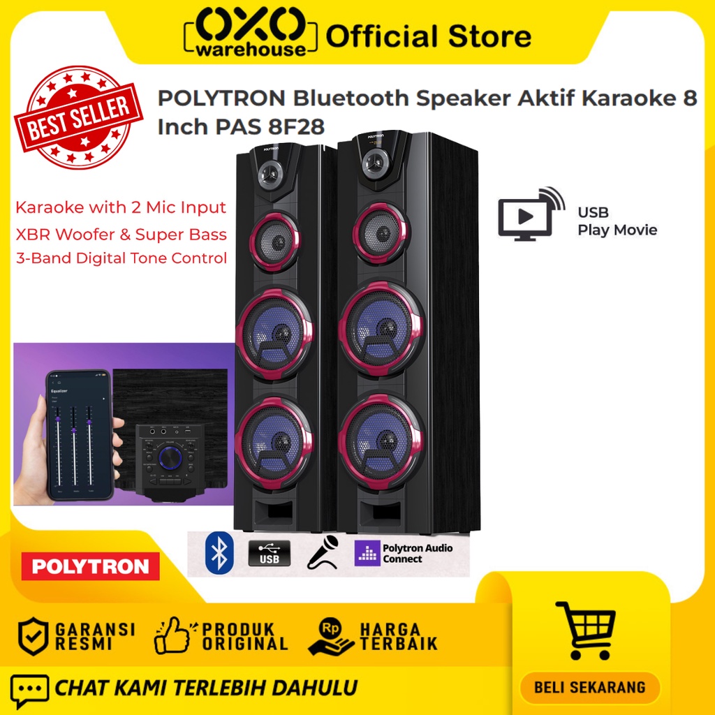 Jual POLYTRON Speaker Aktif PAS 8F28 L Bluetooth Connection Low Watt ...