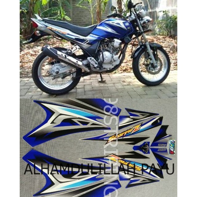 Jual STIKER STRIPING SCORPIO Z BIRU TAHUN 2008 2009 LIS STANDAR ORI ...