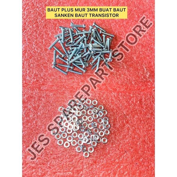 Jual BAUT PLUS MUR 3MM BUAT BAUT SANKEN BAUT TRANSISTOR | Shopee Indonesia