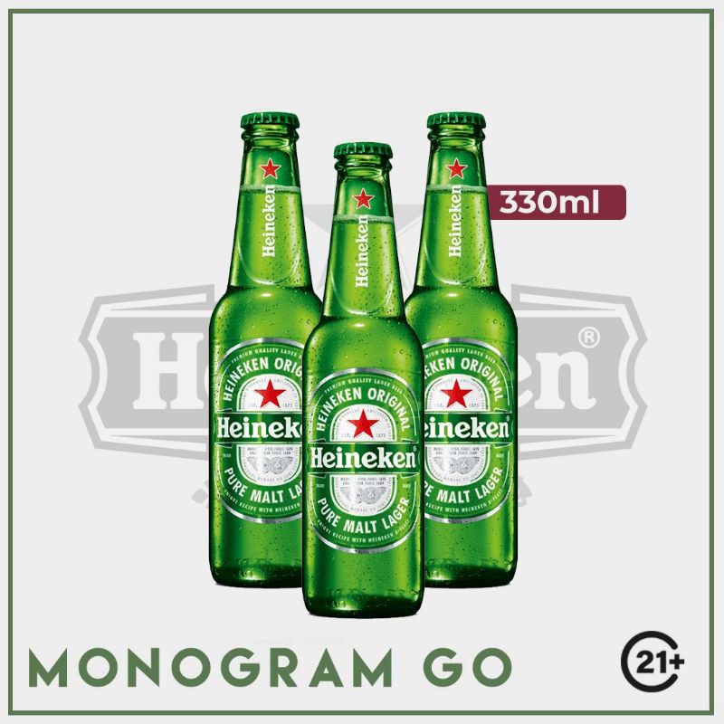 Jual Beer Heineken Original Pure Malt Lager 330ml (3 Bottles) | Shopee ...