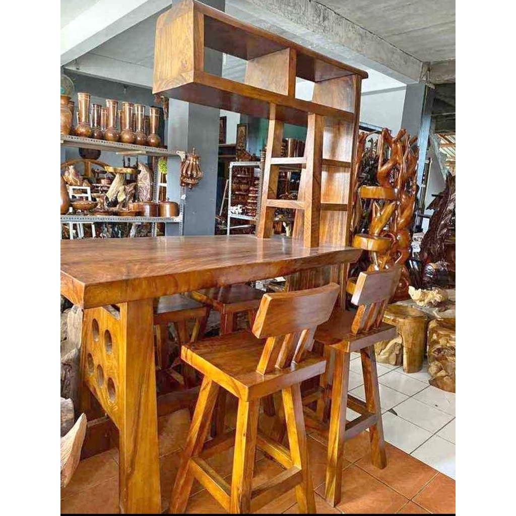 Jual SET MEJA BAR CAFE KAYU TREMBESI | KURSI BAR MEJA BAR FURNITURE ...