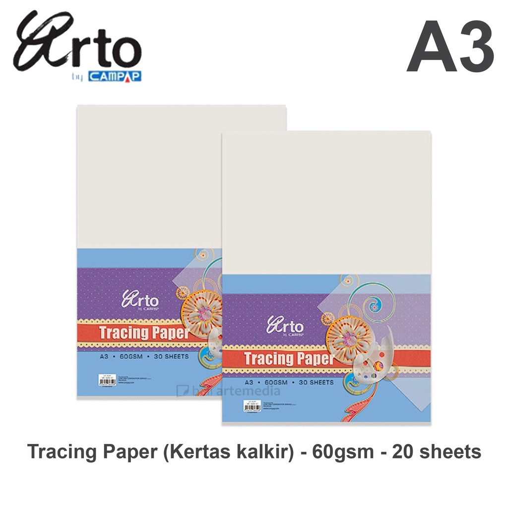 Jual Arto A3 Tracing Paper 60gsm Drawing Sketching ( Kertas Kalkir ...