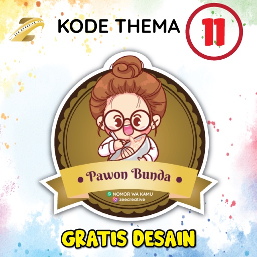 Jual Stiker Label Kemasan Cutting Pola Gratis Desain / Stiker Logo ...