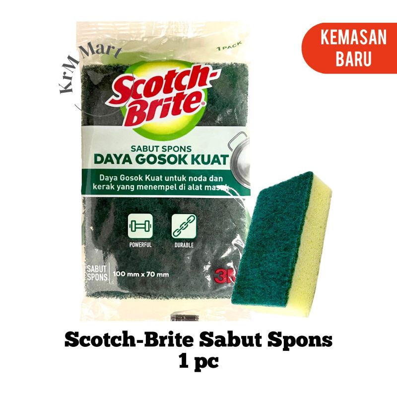 Jual Scotch Brite Sabut Spons spon sponge busa cuci piring 2 sisi 3M ...