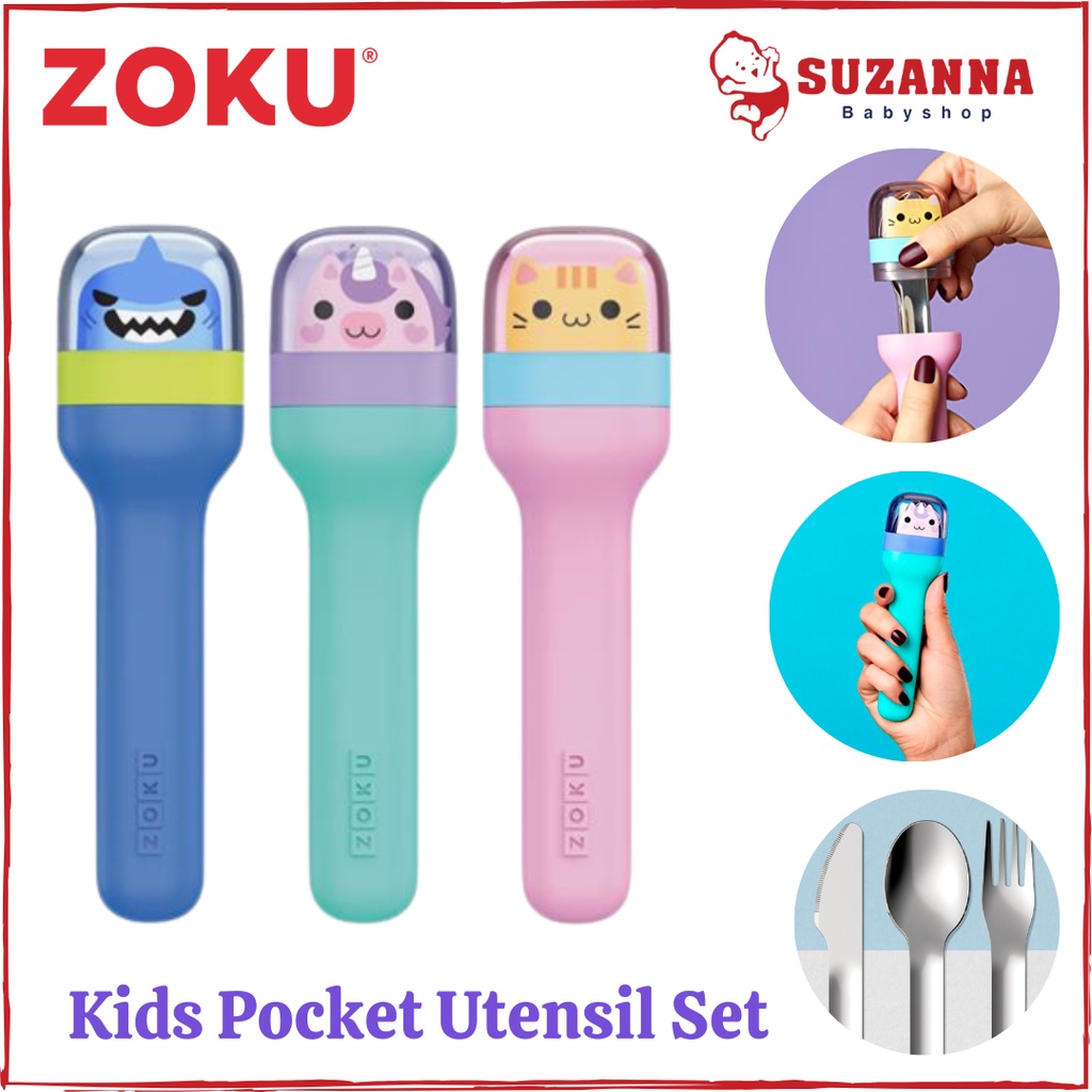 Jual Zoku Kids Pocket Utensil Set - Paket Alat Makan Anak | Shopee ...