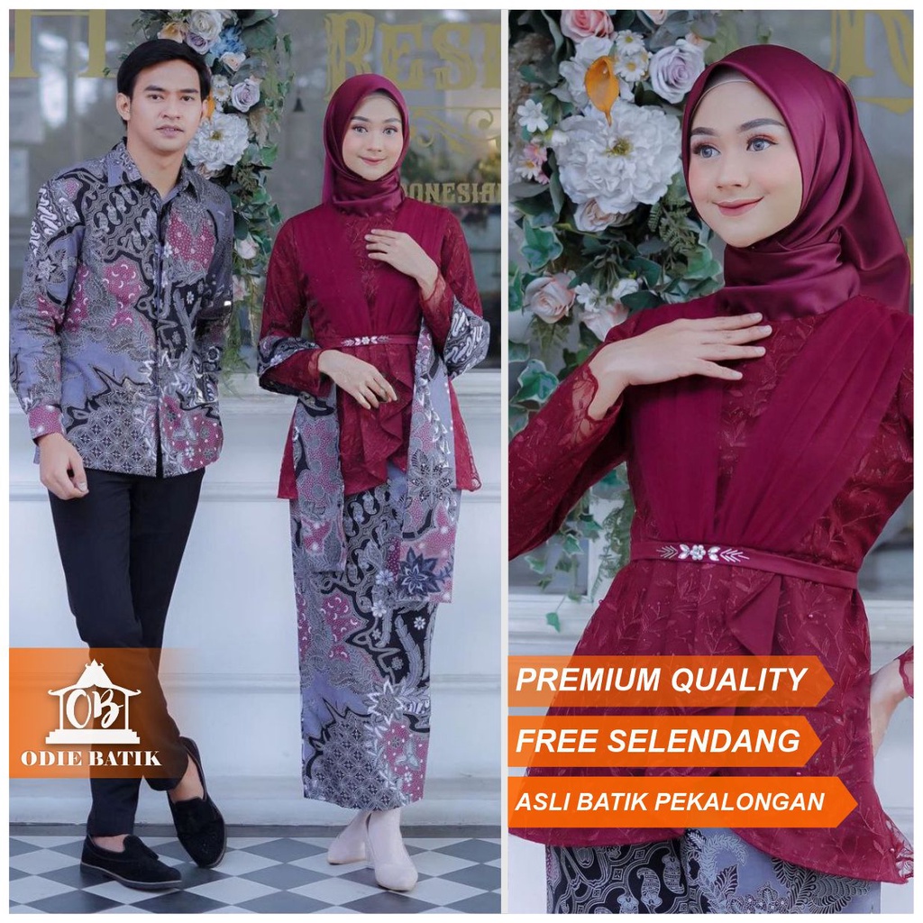 Jual OUTFIT COUPLE BAJU KONDANGAN LEBARAN BATIK COUPLE TERBARU KEMEJA ...