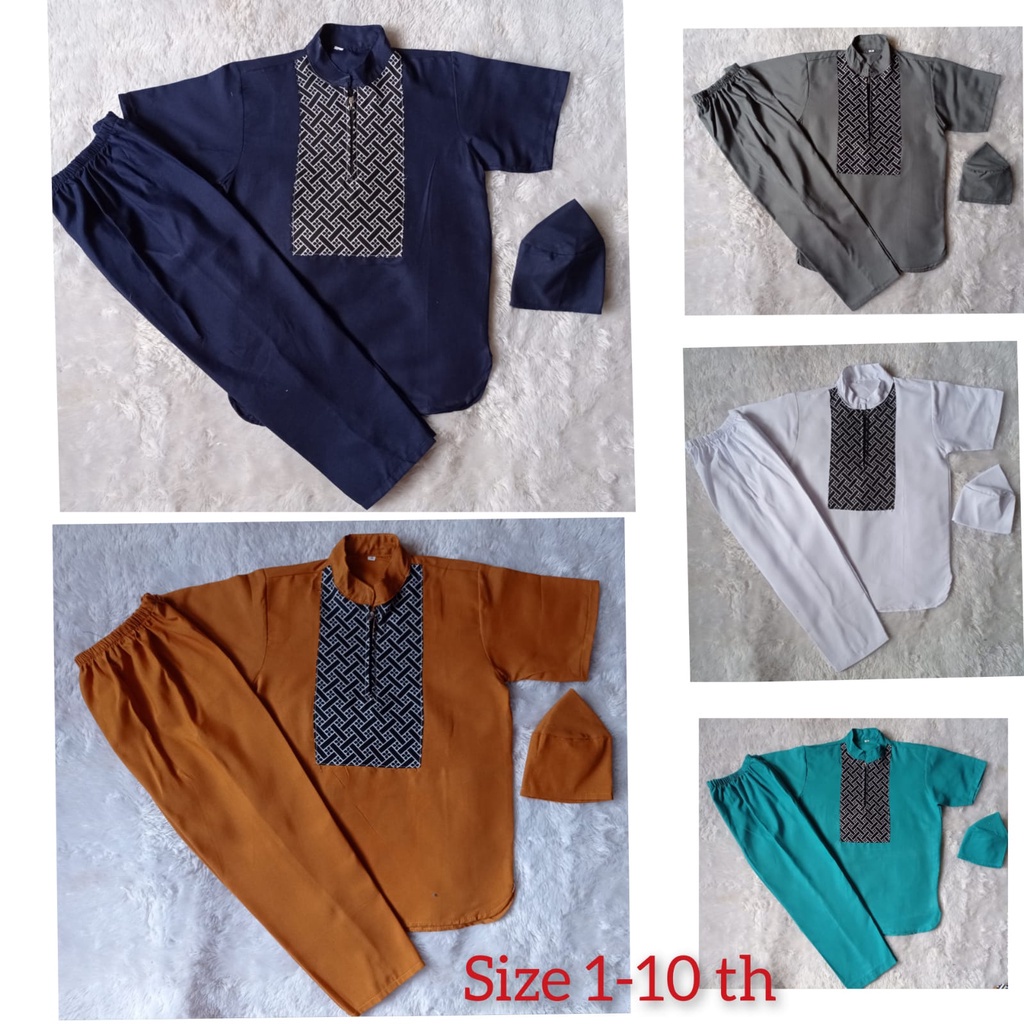Jual PROMO PART 2 COD BEST SELLER SETELAN BAJU NGAJI MUSLIM ANAK BATIK ...