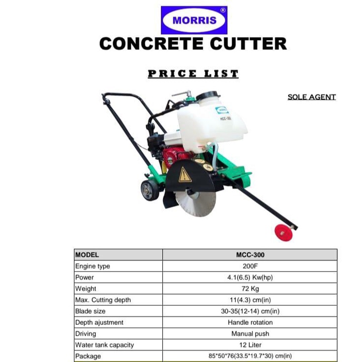 Jual Mesin Pemotong Aspal Beton MORRIS MCC-300 / Aspal Concrete Floor ...