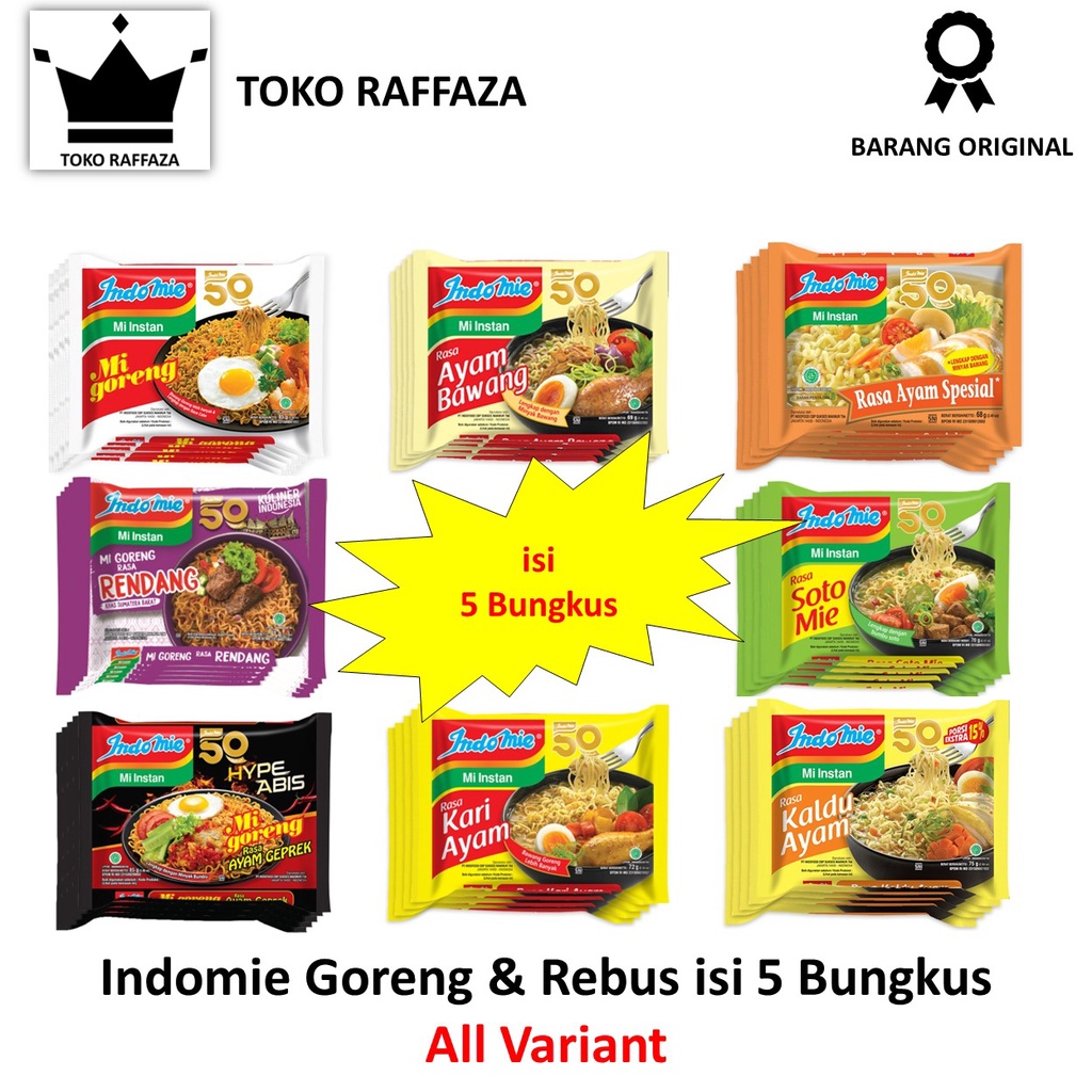 Jual Indomie Goreng / Rebus All Variant Isi 5 Bungkus | Shopee Indonesia