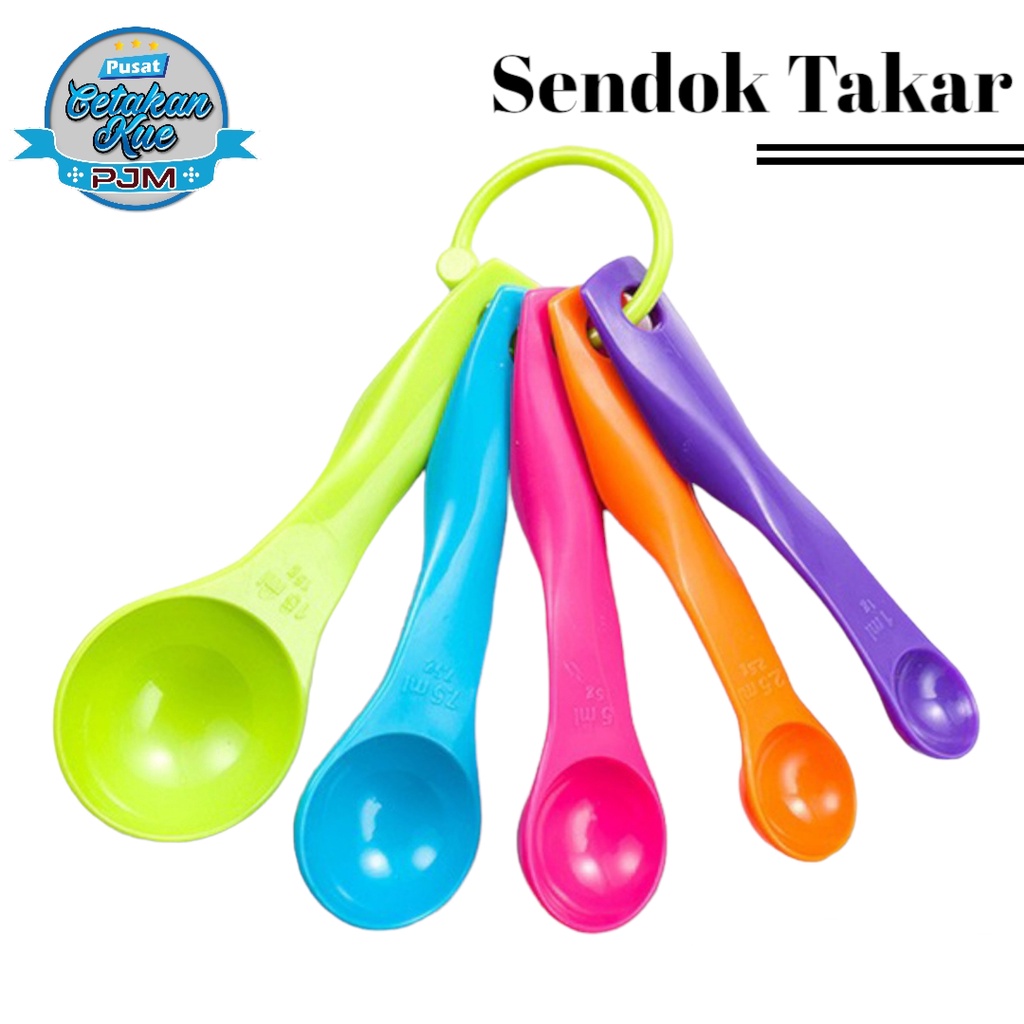 Jual Sendok Takar Plastik Set 5 In 1 Warna Warni Ukur Kue, Bumbu, Susu ...