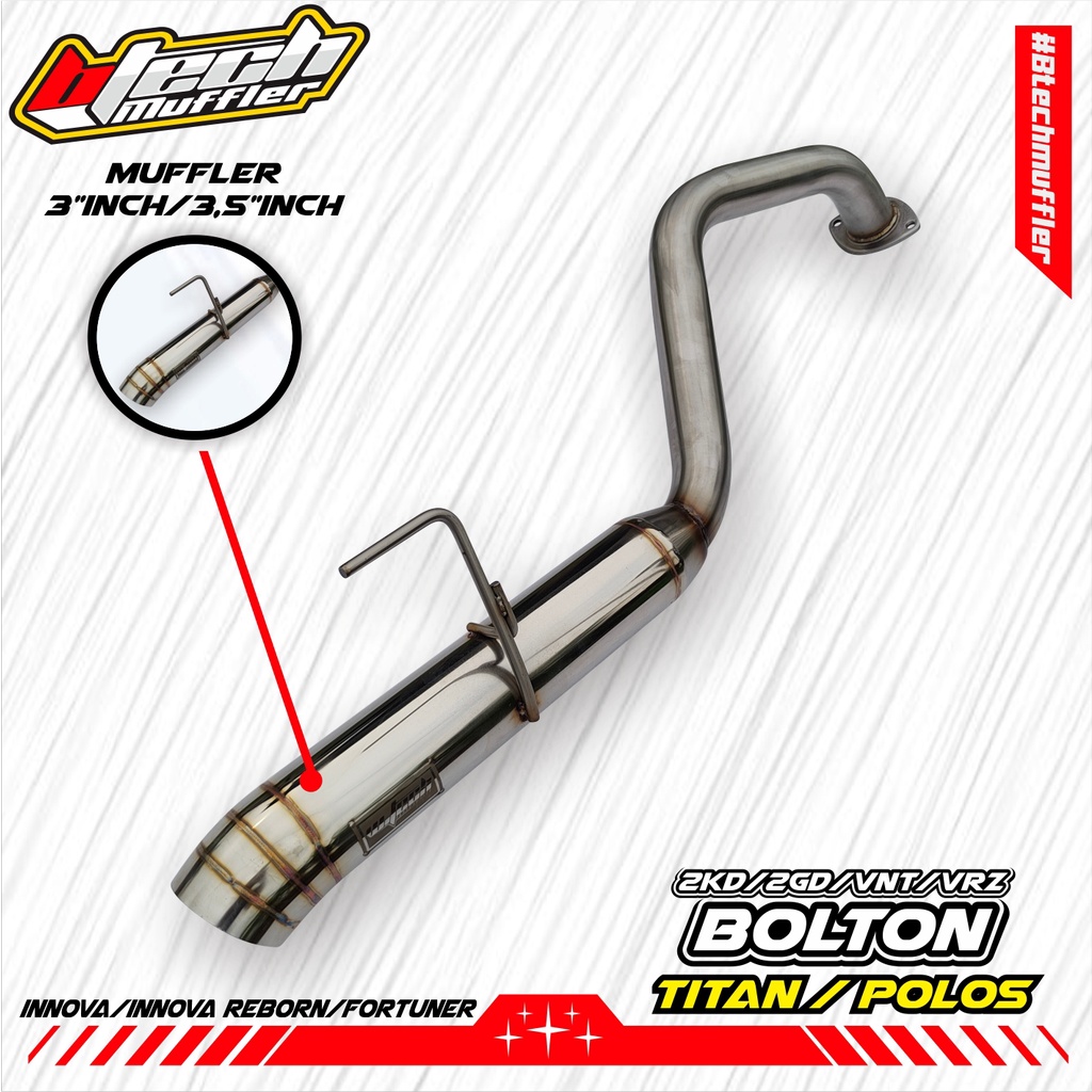 Jual MUFFLER KNALPOT BOLTON / TAILPIPE INNOVA REBORN 2GD / FORTUNER VNT ...