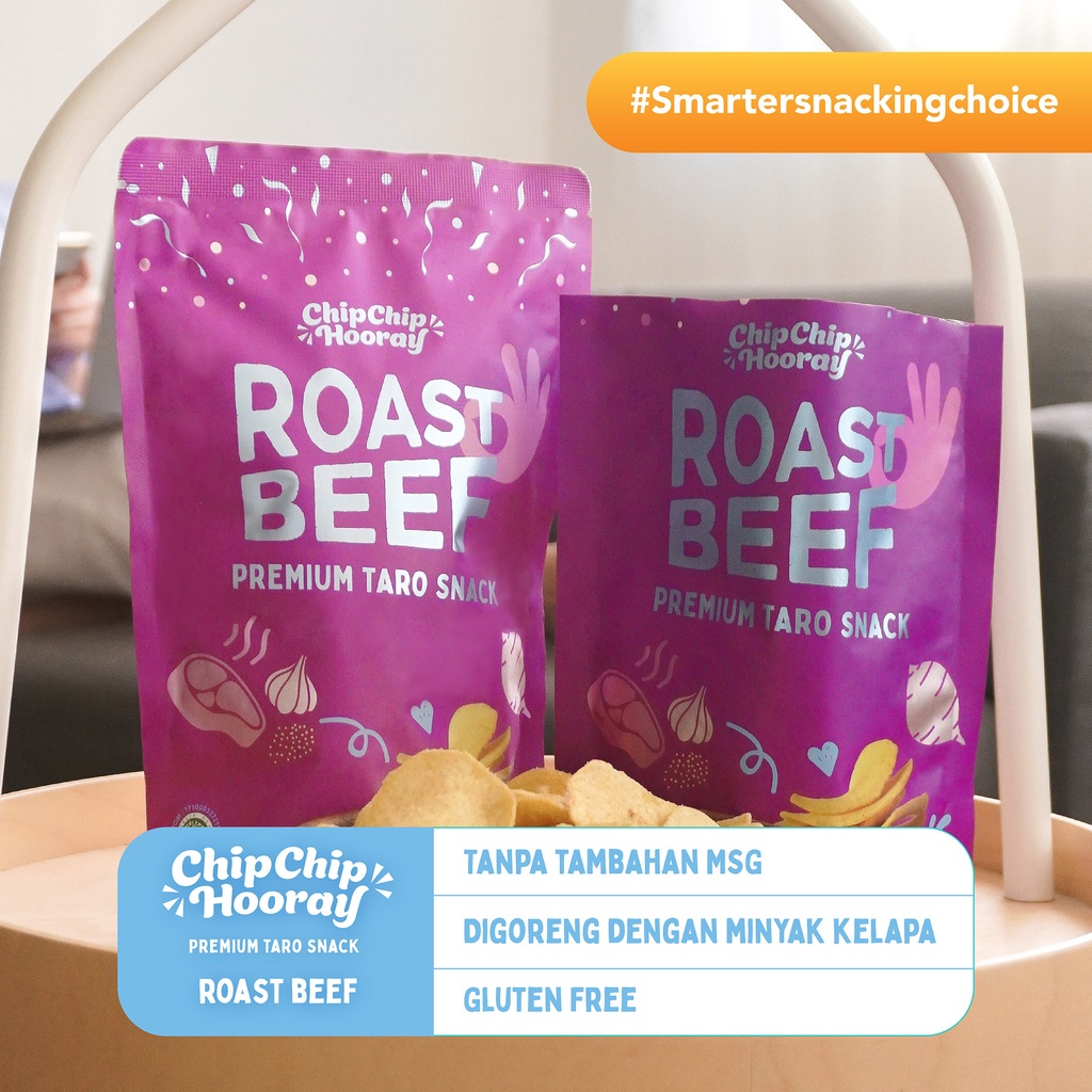 Jual Chip Chip Hooray Premium Taro Snack - Roast Beef - 75 g | Shopee ...