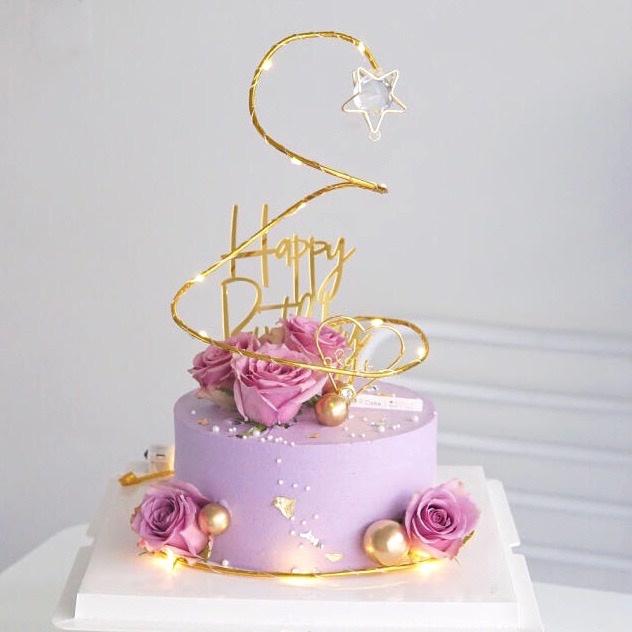 Jual Topper Kue Circle Gold Kawat /Topper Cake Melingkar/Bintang/Hiasan ...