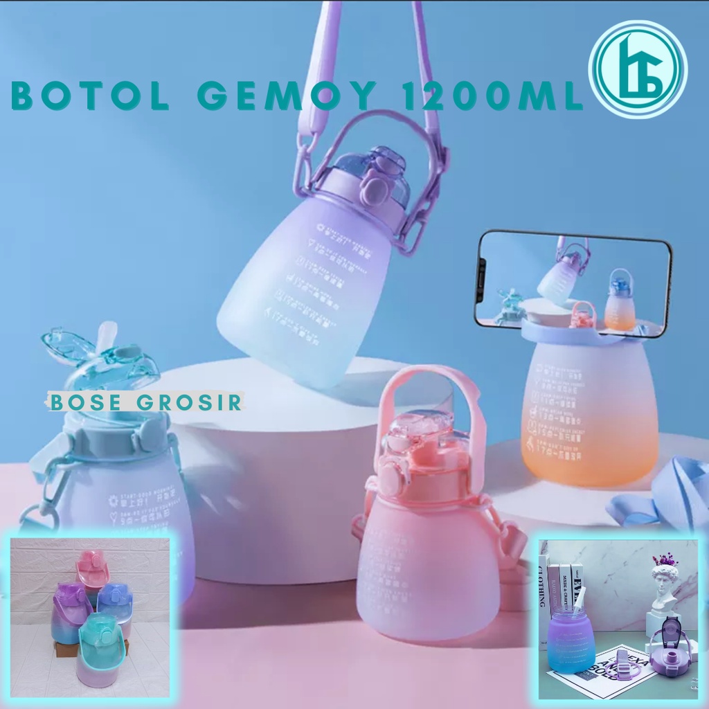 Jual Botol Motivasi MURAH Viral Plus Stiker & Tali Botol Gemoy Pelangi ...