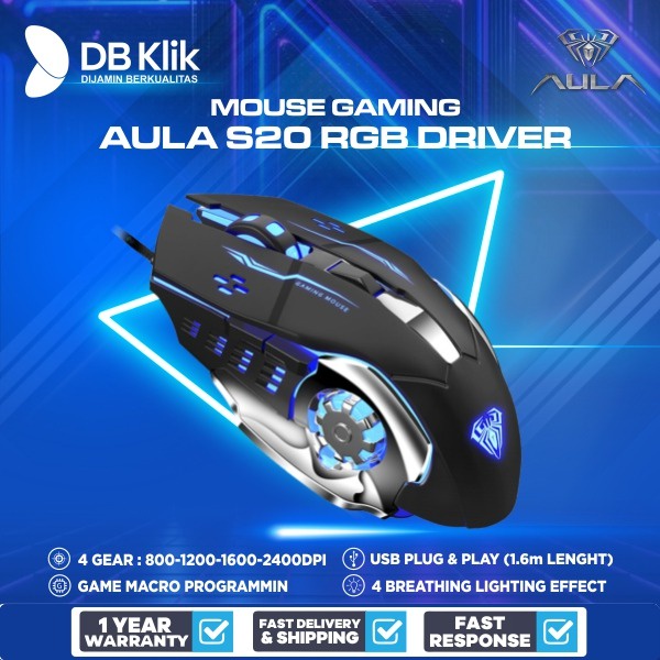 Jual Mouse Gaming AULA S20 Optical Wired 2400DPI RGB Driver - AULA S 20 | Shopee Indonesia