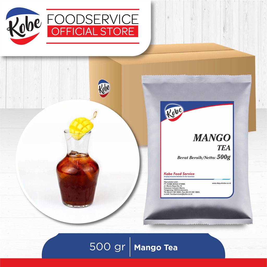 Jual Kobe Mango Tea 500gr - Minuman Serbuk Powder Mango Tea 1/2kg ...