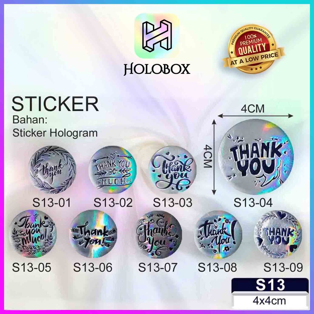 Jual Stiker Bulat Hologram Silver (Thank You) | S13 | Shopee Indonesia
