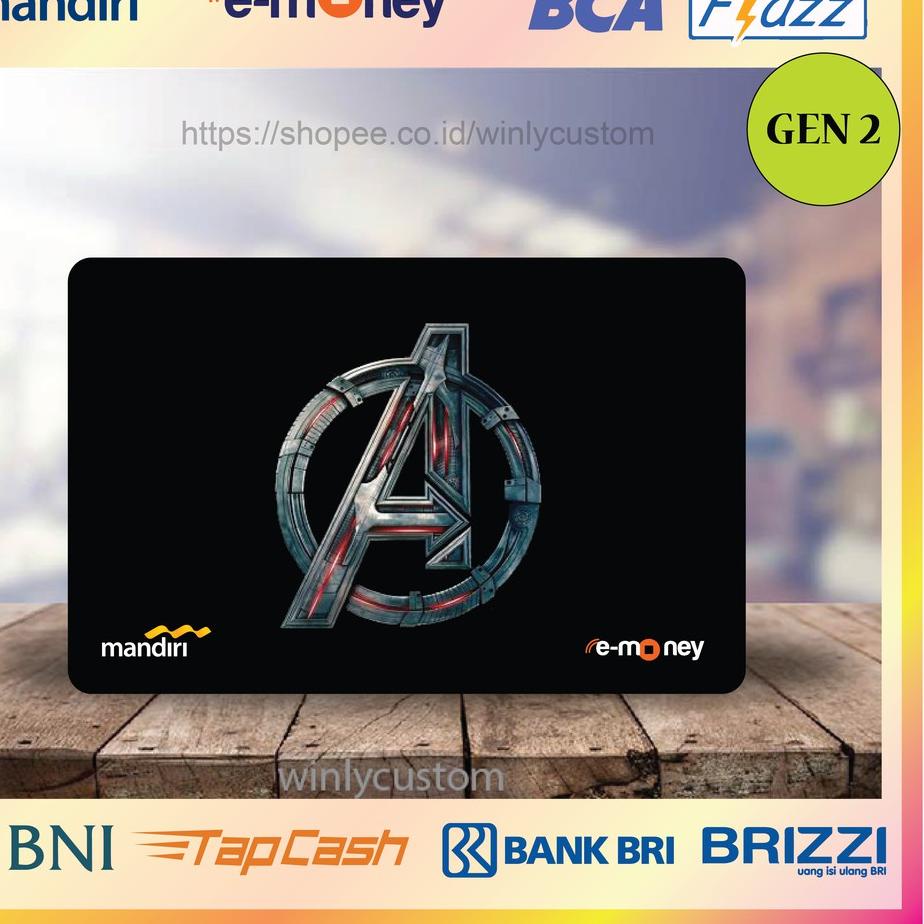Jual KARTU EMONEY ETOLL SUPERHERO LOGO AVENGERS E MONEY MANDIRI FLAZZ BCA GEN 2 BNI TAPCASH ...