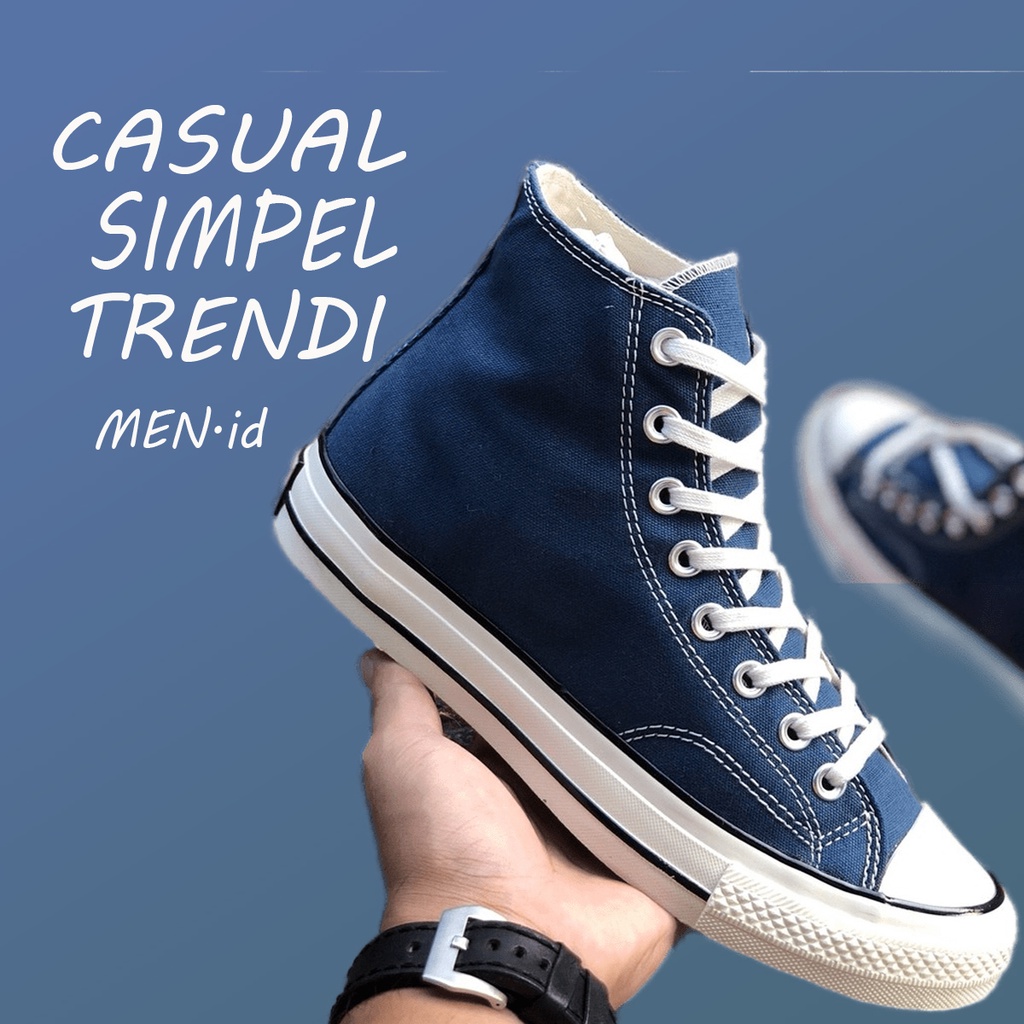 Jual Sepatu converse pria converse 70s tinggi all star warna navy ...