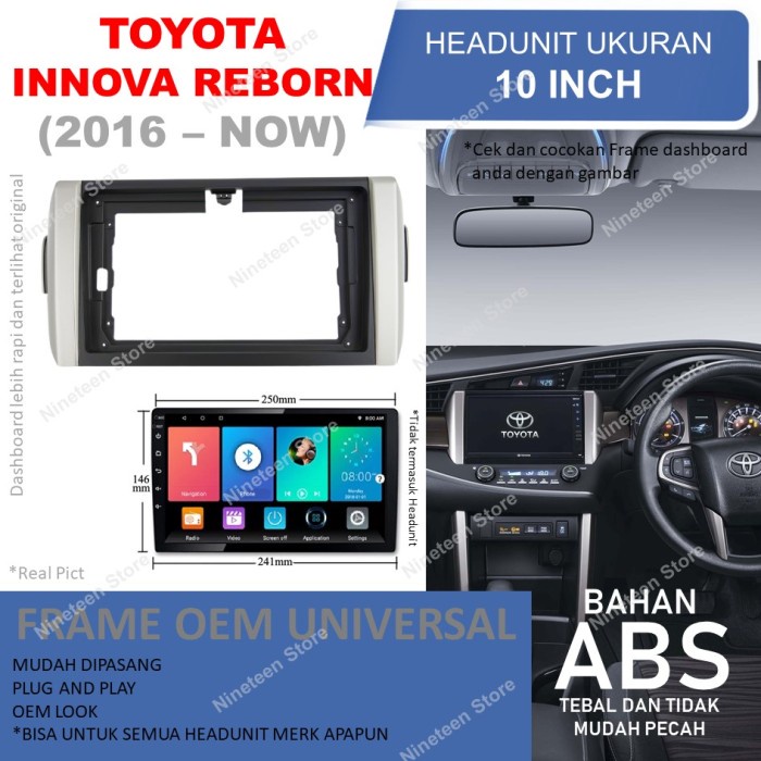 Jual Frame Panel Headunit Android 10 inch Untuk Mobil Toyota Innova ...