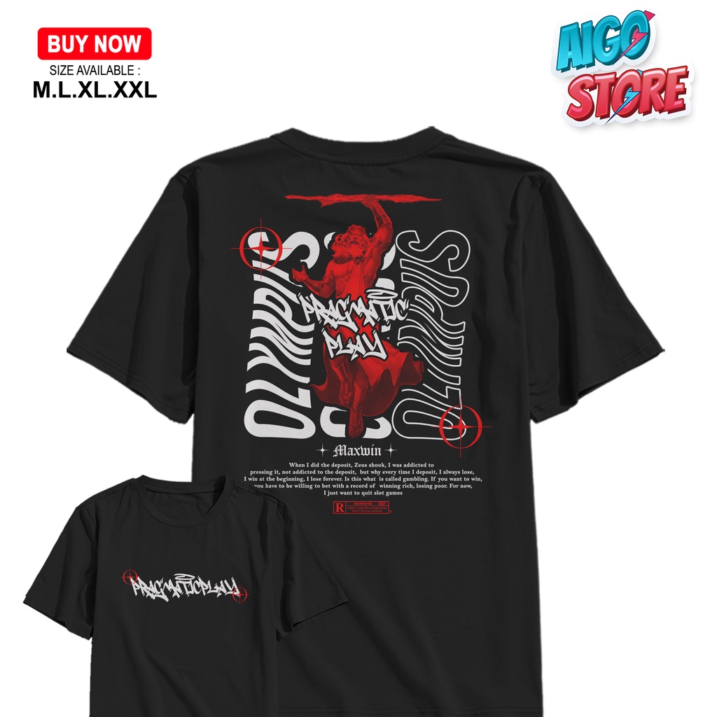Jual Kaos Custom Pragmatic Play Zeus Cotton Combed 30s / Kaos Viral ...