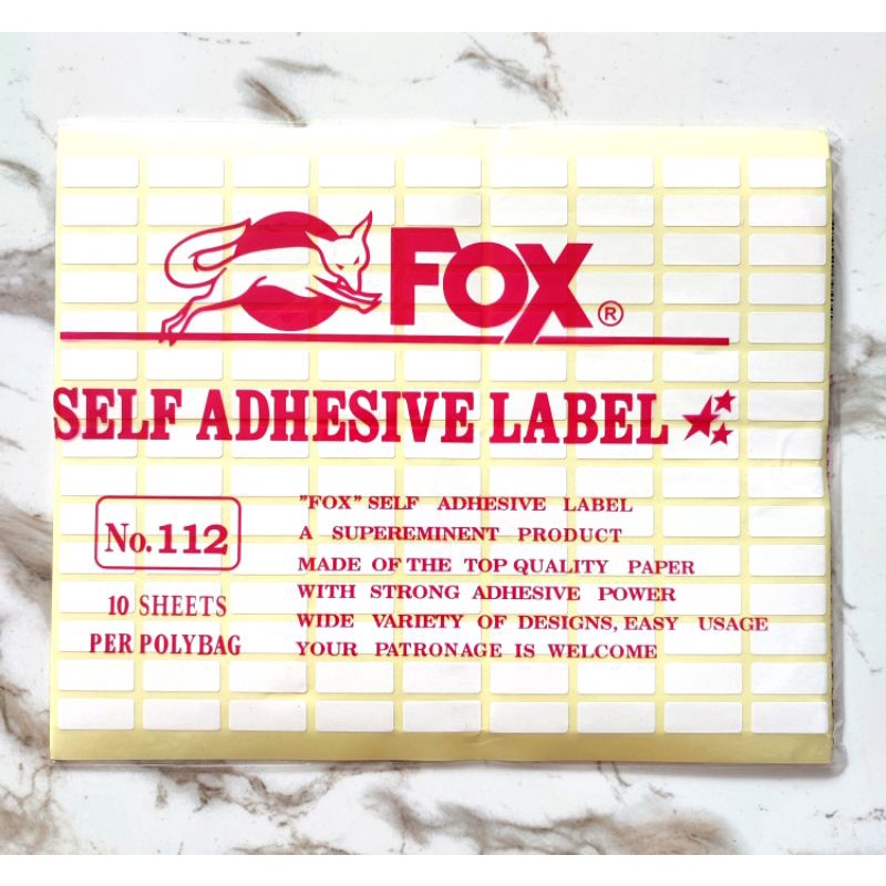 Jual Label Harga FOX No. 112 ( 1 Pack/10 Lembar) | Shopee Indonesia