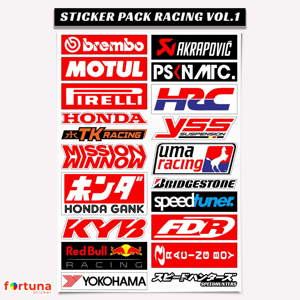 Jual Stiker Pack Sponsor Motor Vinyl Laminasi Sticker Cutting Racing ...