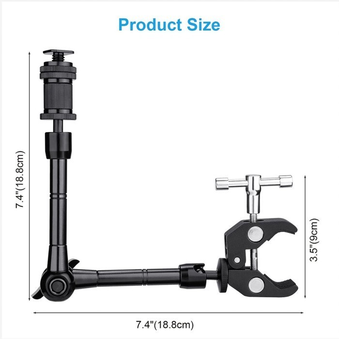 Jual MAGIC ARM 11 INCH BRACKET WITH C-CLAMP FOR CAMERA LCD MONITOR ...