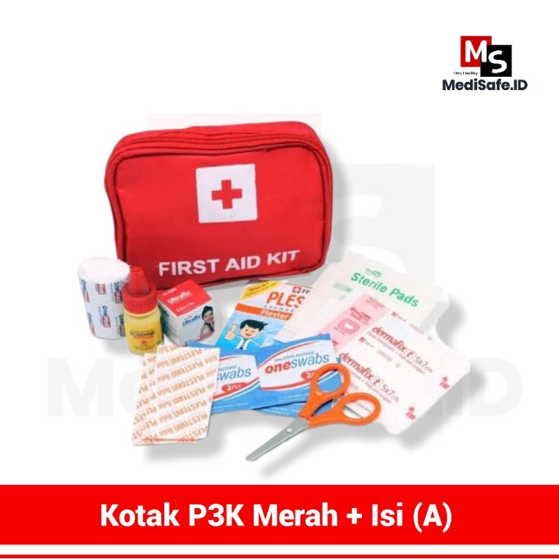 Jual Kotak P3K + Isi Set Merah First Aid Kit Onemed | Shopee Indonesia