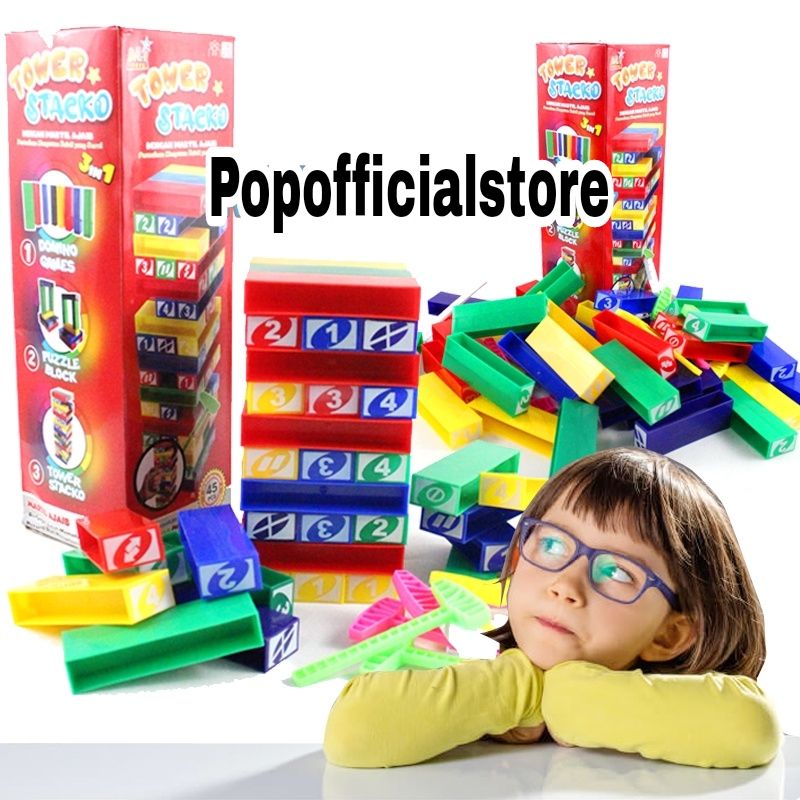 Jual MAINAN TOWER STACKO AU 04 MENYUSUN BALOK STACKO | Shopee Indonesia