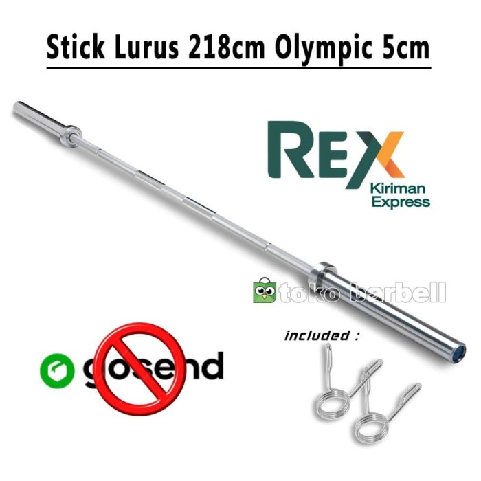 Jual Olympic 5cm Stick Lurus Straight Bar Solid Barbel 5 cm 218cm 218 ...
