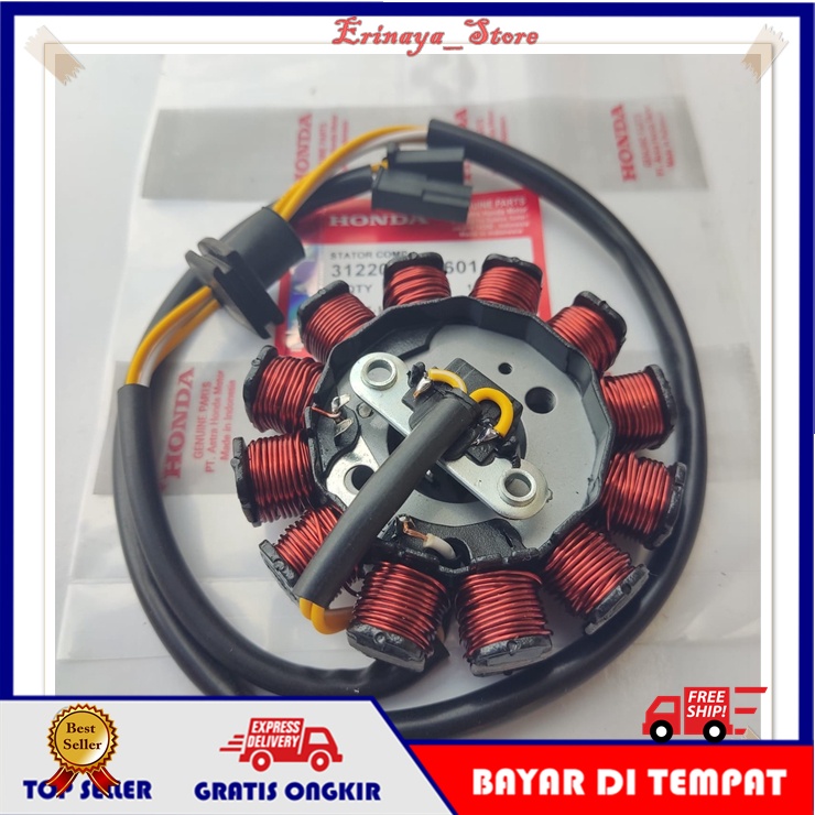 Jual ORIGINAL AHM Spull Assy Stator Comp Spul Pulser Motor Honda Beat Scoopy Vario FI F1 K25 ...