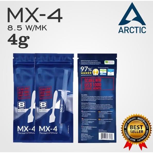Jual THERMAL GREASE PASTA COMPOUND ARCTIC MX-4 MX4 ORIGINAL CPU PROCESSOR MURAH | Shopee Indonesia