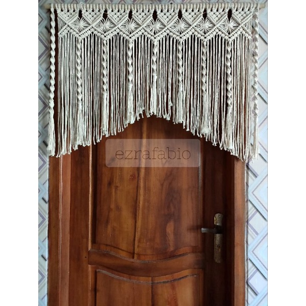 Jual macrame tirai pintu tirai jendela rumbai pintu ukuran 100x70cm ...