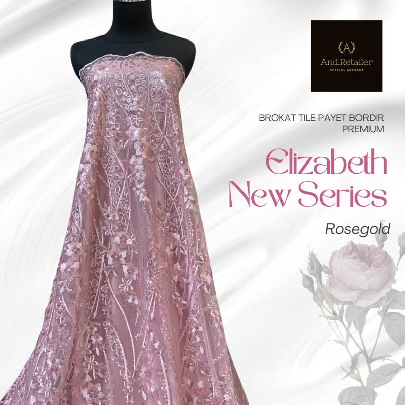 Jual Bahan Kebaya Brokat Mewah Tile Payet Elizabeth motif2 new series ...