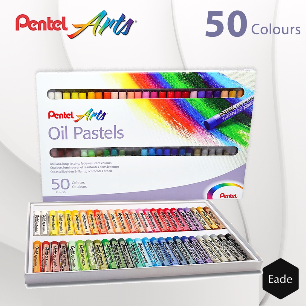 Jual Crayon Pentel Arts Oil Pastels 50 Warna / Colour / Color | Shopee ...