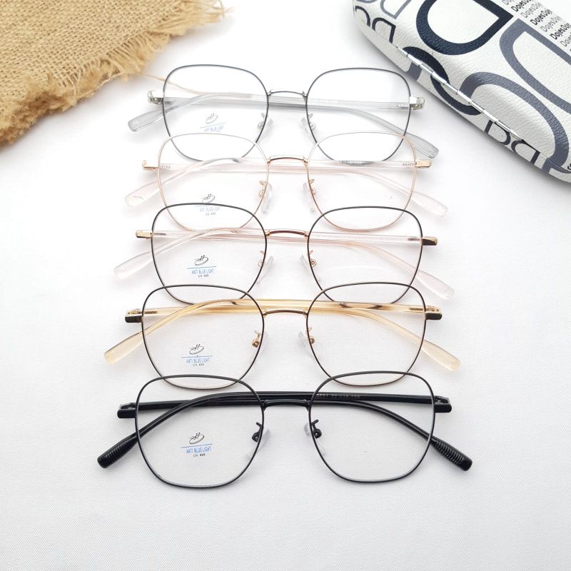 Jual frame kacamata kotak bahan besi dengan batang frame plastik pria ...