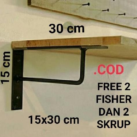 Jual Rak Besi Siku Besi Ambalan Rak Penyangga papan rak dinding ...