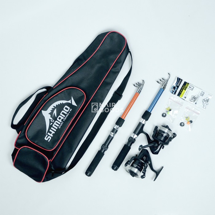 Jual big sale 2 Set Pancingan Lengkap Joran Antena Reel 5BB & Tas ...