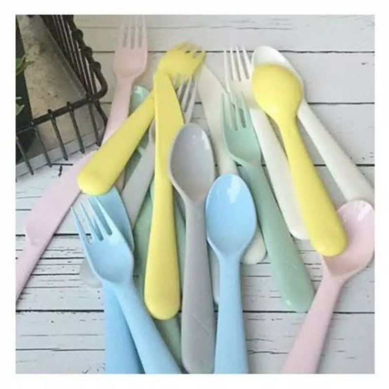 Jual (IKEA) Mangkok, sendok, Gelas plastik set 6 warna | Shopee Indonesia