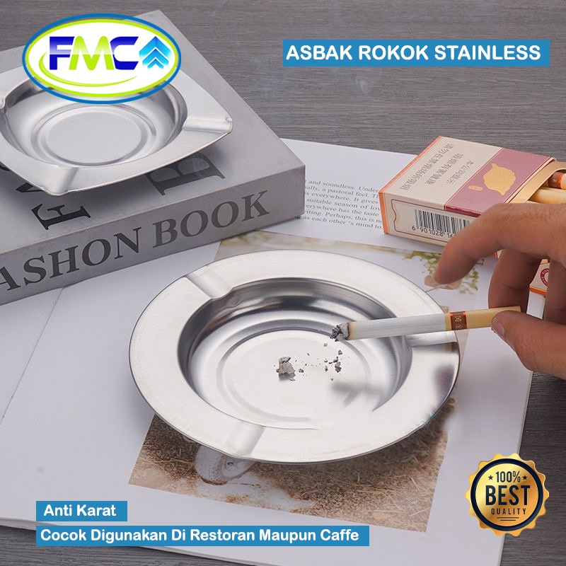 Jual Asbak Stainless Steel Asbak Kotak Bulat Murah Ashtray Tempat Abu ...